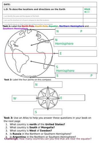 North & South Pole, Equator and NSEW | Teaching Resources