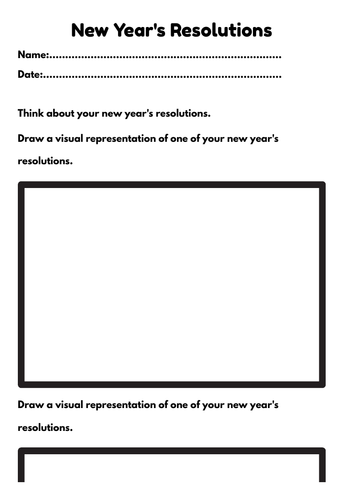New year's resolution worksheet or template | Teaching Resources