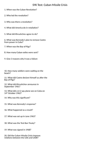 Cold War | Cuban Missile Crisis | Teaching Resources