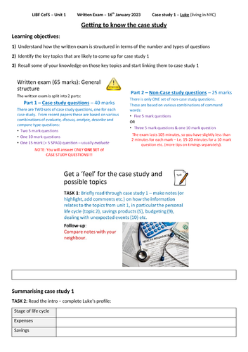 LIBF CeFS U1 Exam JAN 2023: CS1 - Prep FREEBIES | Teaching Resources