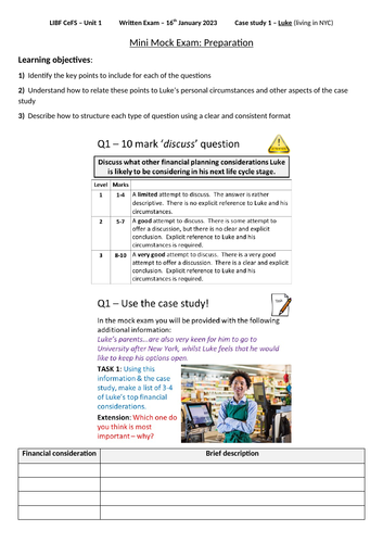 LIBF CeFS U1 Exam JAN 2023: CS1 - PREMIUM Bundle | Teaching Resources