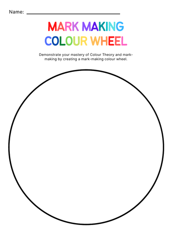 Mark-making Colour Wheel Worksheet with PP | Teaching Resources