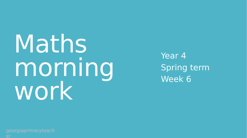 Year 4 maths fluency morning work Spring term 1 | Teaching Resources
