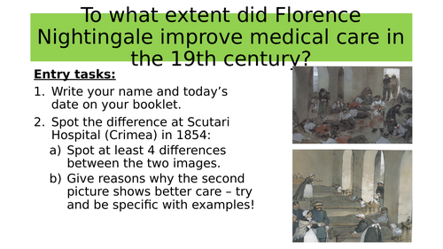 GCSE Medicine | Florence Nightingale | Teaching Resources