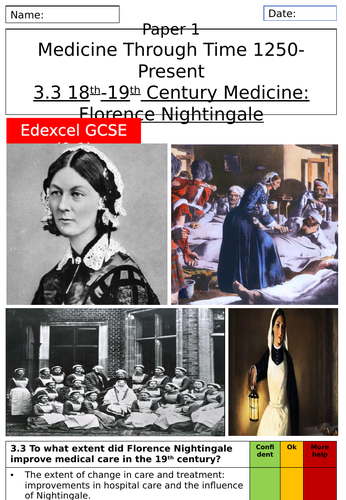 GCSE Medicine | Florence Nightingale | Teaching Resources