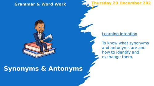 Synonyms and Antonyms | Teaching Resources