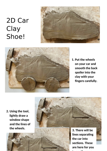 2D Clay Car Shoe Step-By-Step | Teaching Resources