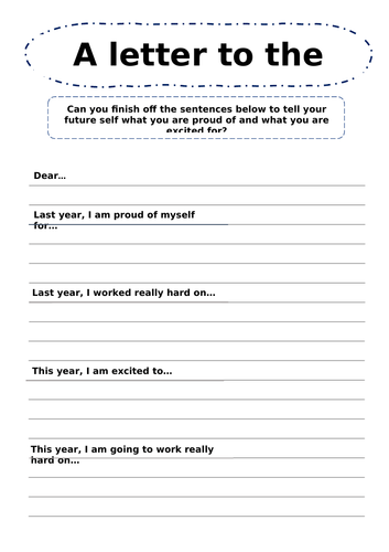 New year activity: A letter to your future self. | Teaching Resources