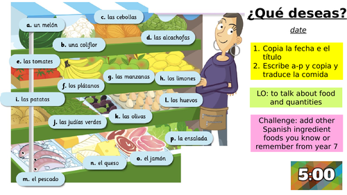 Year 8 Spanish - Module 3 - Viva 2 - A Comer | Teaching Resources