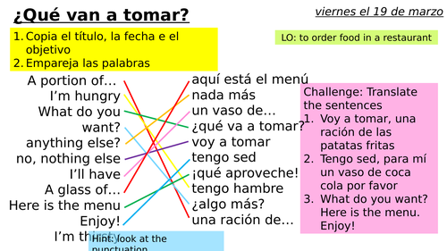 Year 8 Spanish - Module 3 - Viva 2 - A Comer | Teaching Resources Year 8 Spanish - Module 3 - Viva 2 - A Comer | Teaching Resources