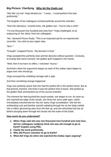 Who Let the Gods Out - Clarifying - Guided Reading/ Destination Reader ...