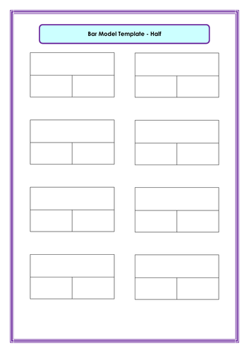 KS1 Maths Bar Model Templates Worksheets Fractions of Numbers and ...