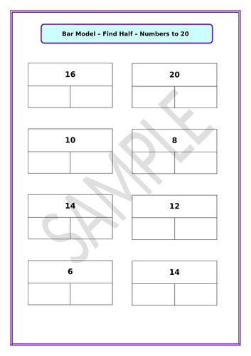 KS1 Maths Bar Model Templates Worksheets Fractions of Numbers and ...