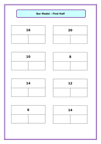KS1 Maths Bar Model Templates Worksheets Fractions of Numbers and ...