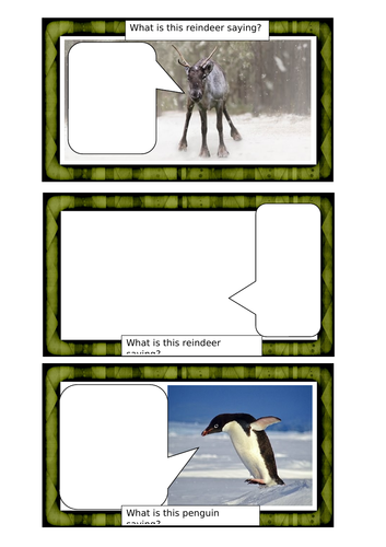 Winter Animal Speech Bubble Cards | Teaching Resources