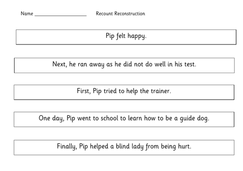 Recount Flipchart and Activity on Pip | Teaching Resources