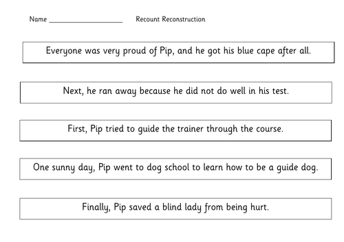 Recount Flipchart and Activity on Pip | Teaching Resources
