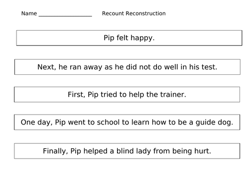 Recount Flipchart and Activity on Pip | Teaching Resources