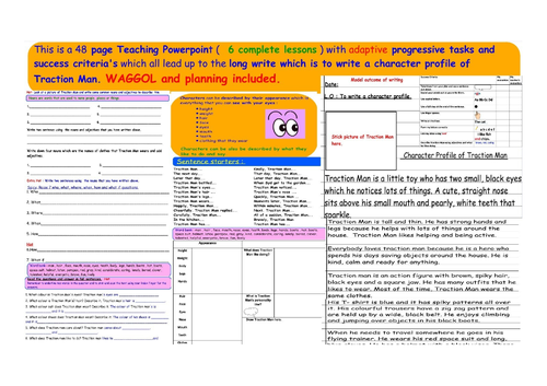 Character description of Traction Man - Traction Man is here | Teaching ...