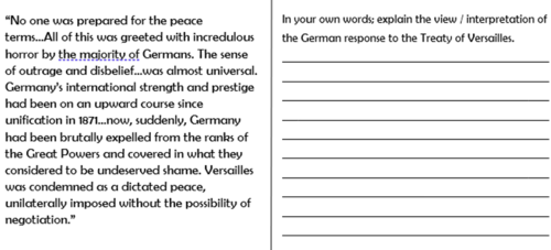 Weimar Germany lesson 5 The Treaty of Versailles | Teaching Resources