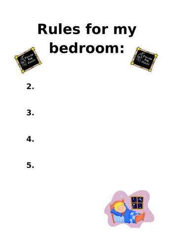 Bedroom rules | Teaching Resources Bedroom rules | Teaching Resources