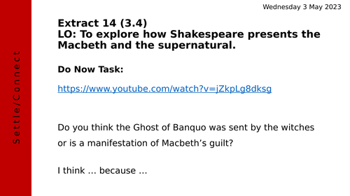 Macbeth Extract Booklet with GCSE Questions (Section A and B, Edexcel ...