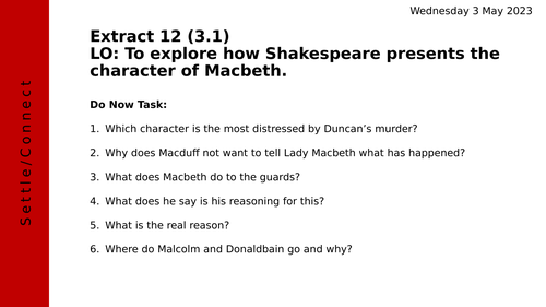 Macbeth Extract Booklet with GCSE Questions (Section A and B, Edexcel ...