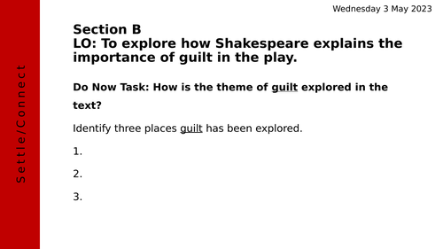 Macbeth Extract Booklet with GCSE Questions (Section A and B, Edexcel ...