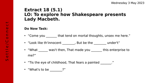 Macbeth Extract Booklet with GCSE Questions (Section A and B, Edexcel ...