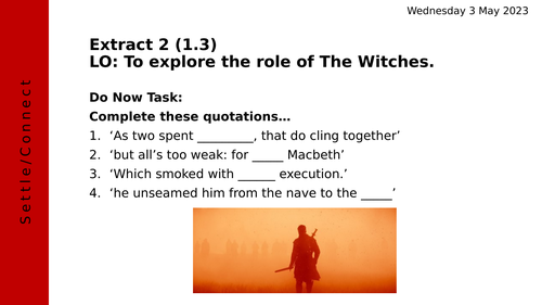 Macbeth Extract Booklet with GCSE Questions (Section A and B, Edexcel ...