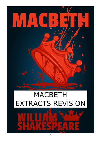 Macbeth Extract Booklet with GCSE Questions (Section A and B, Edexcel ...