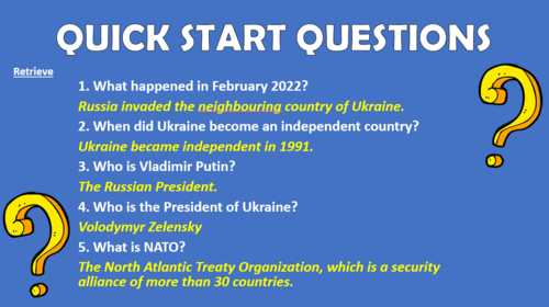 The Russia-Ukraine War - Reading Comprehension Session! | Teaching ...