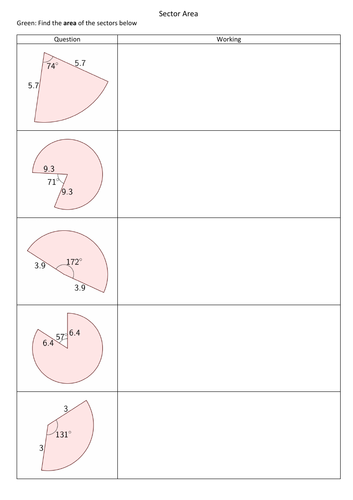 Sector and segment modelling (including worksheets) | Teaching Resources