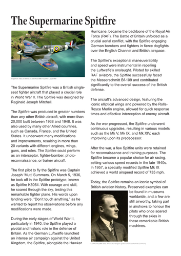 Reading Comprehension WWII Aircraft | Teaching Resources