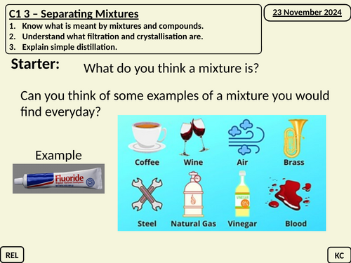 KS4 GCSE Chemistry AQA C1 3 Separating Mixtures Lesson Bundle ...
