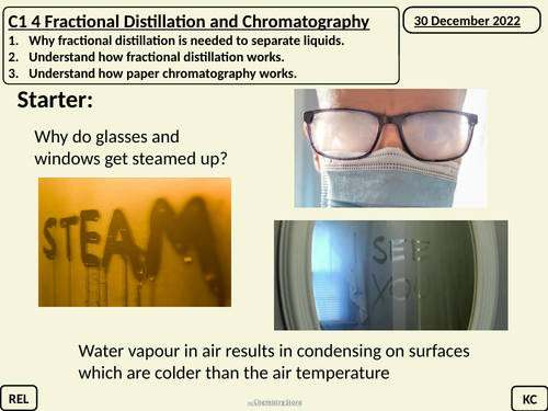 KS4 GCSE Chemistry AQA C1 4 Fractional Distillation and Paper ...