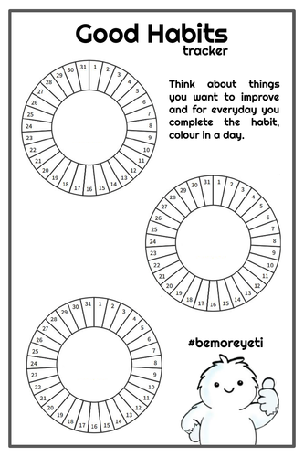 New Years Resolutions Good Habits chart - children | Teaching Resources