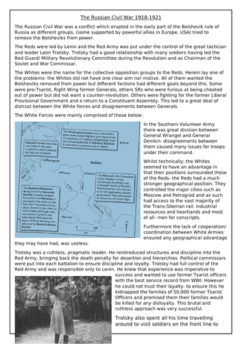 Why did the Reds win the Russian Civil War | Teaching Resources