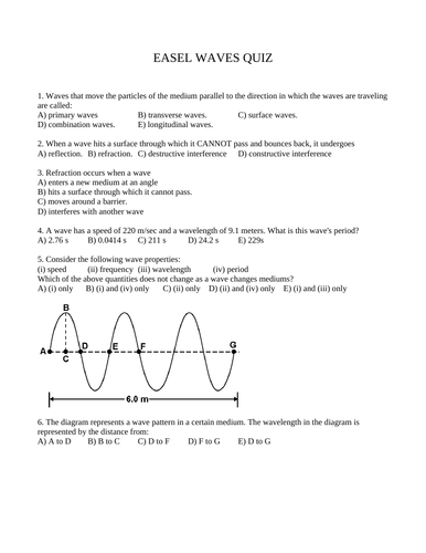11 PHYSICS WAVE ASSESSMENTS Waves Tests Waves Quizzes WITH ANSWERS (43 ...