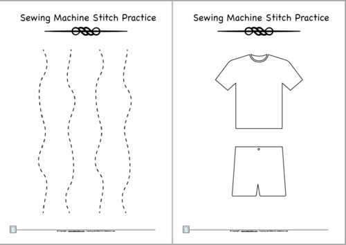 Sewing Machine Practice Sheets for Textiles Classes | Teaching Resources