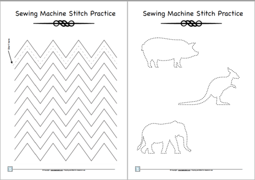 Sewing Machine Practice Sheets for Textiles Classes | Teaching Resources