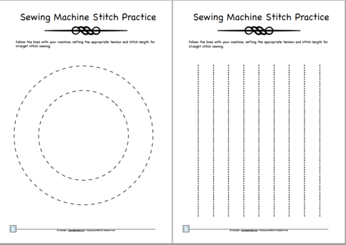 Sewing Machine Practice Sheets for Textiles Classes | Teaching Resources