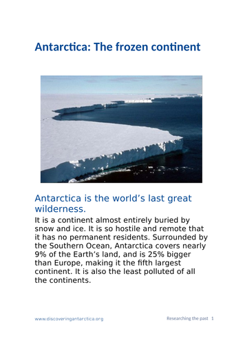 Geography upper KS2 Antarctica unit of work | Teaching Resources