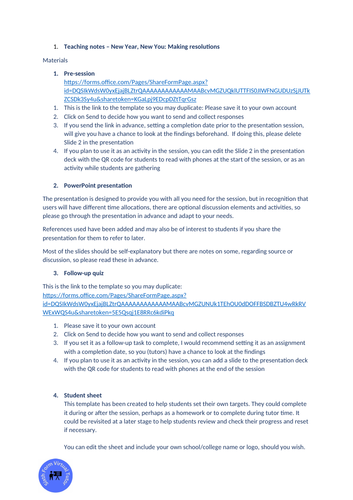 New Year, New You: Setting targets | Teaching Resources