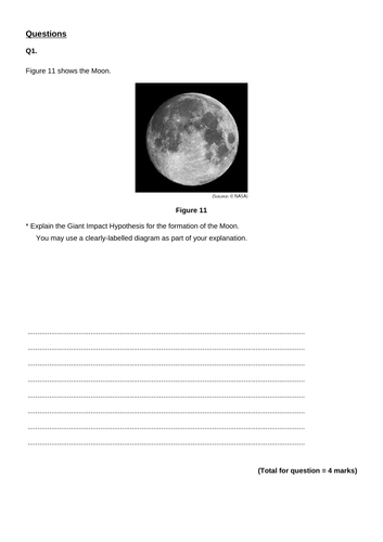 GCSE Astronomy Topic 9: Exploring The Moon - Lunar Formation Theories | Teaching Resources