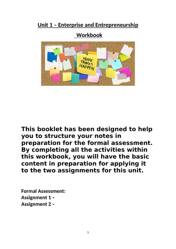 Unit 1 Enterprise | Teaching Resources