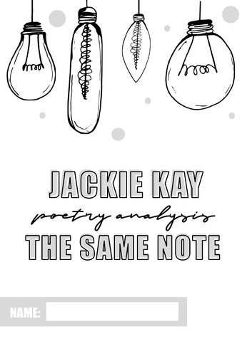 The Same Note worksheets + answer key Jackie Kay Poetry CAIE | Teaching ...
