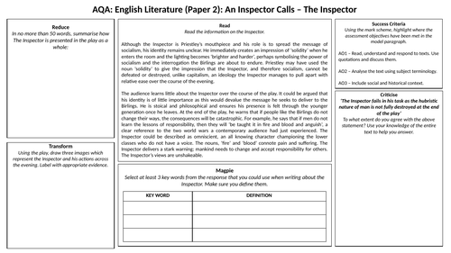 An Inspector Calls - Full Unit | Teaching Resources