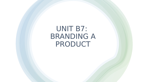 B7 Branding Level One Vocational Studies | Teaching Resources