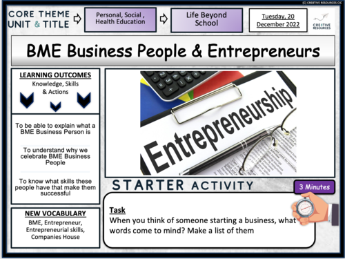 BME Business People & Entrepreneurs | Teaching Resources